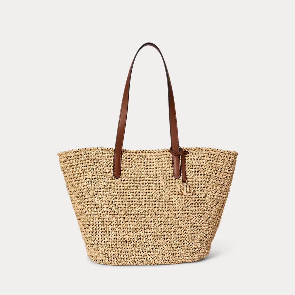 Lauren Ralph Lauren Tote Lainey grande in paglia